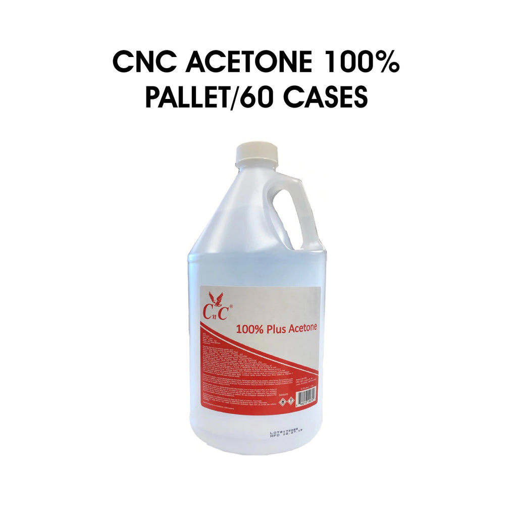 CnC Acetone 100% - 1 Gallon - Pallet of 60 Cases – C8 Nail Supply