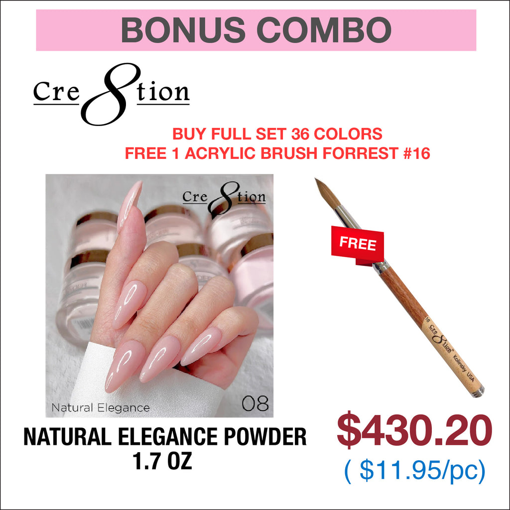 (Bonus Combo) Cre8tion Natural Elegance Powder 1.7oz - Buy Full Set 36 ...