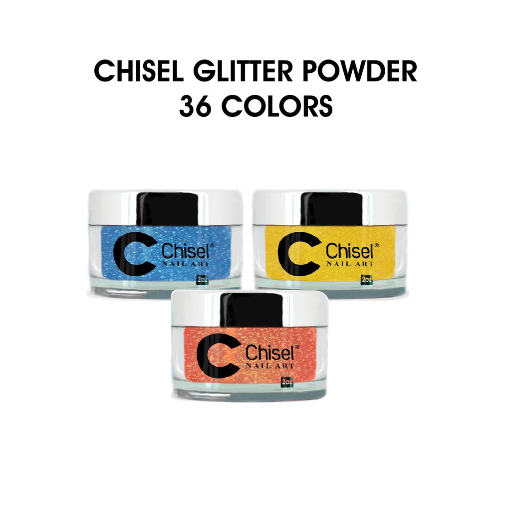 Chisel Glitter Dipping Powder 2oz - Full Set 36 Colors… | C8 – C8 Nail ...
