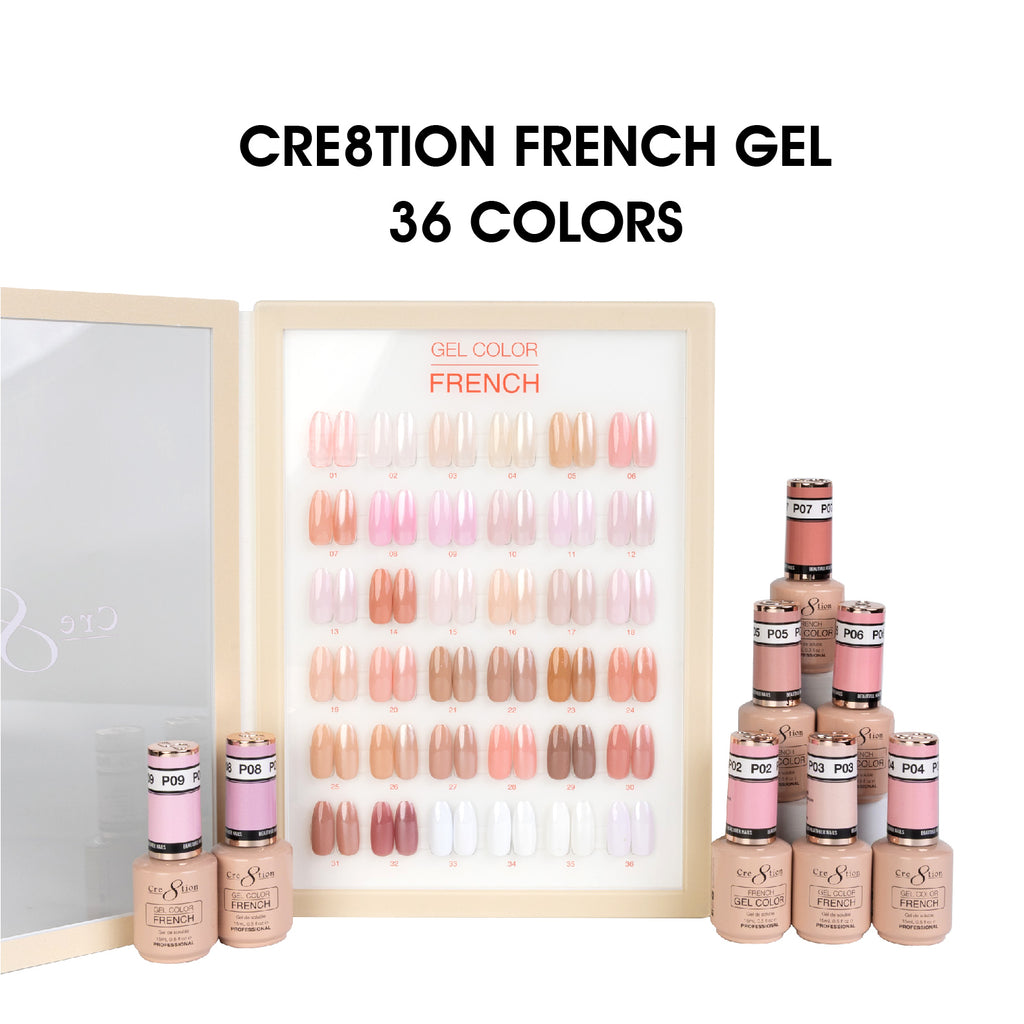 Cre8tion Full Set - French Gel Collection 36 Colors | C8 – C8 Nail Supply