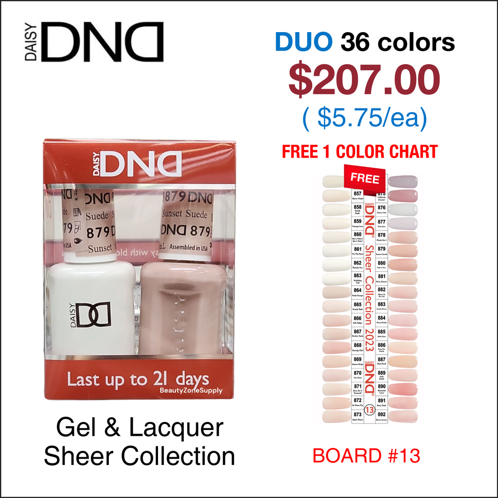 DND Duo Matching Color - 36 colors Board 13 - Sheer Collection (#856 ...
