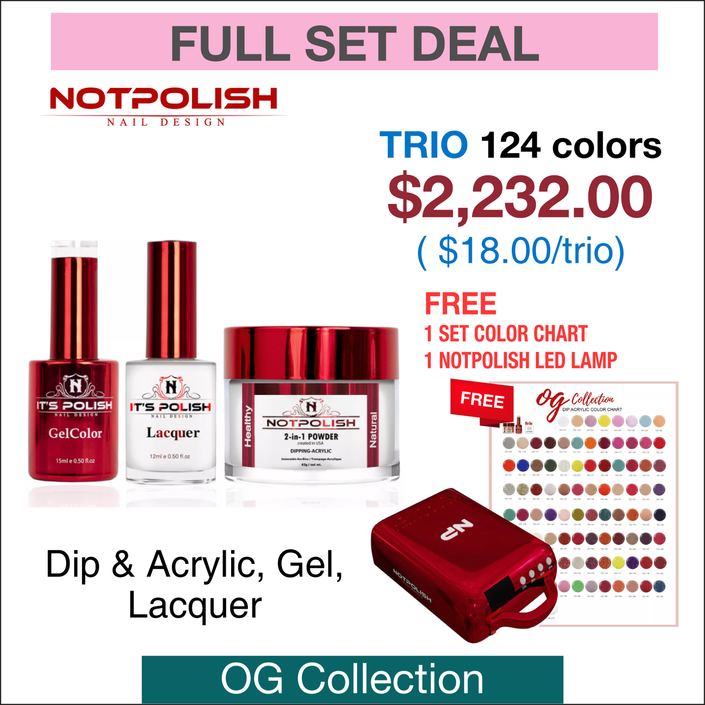 NotPolish Matching Trio - OG Collection - Full set 124 colors w/ 1 set ...