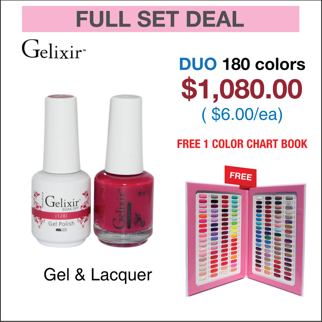 Gelixir Duo Matching Color - Full Set 180 colors w/ 1 Color Chart Book ...