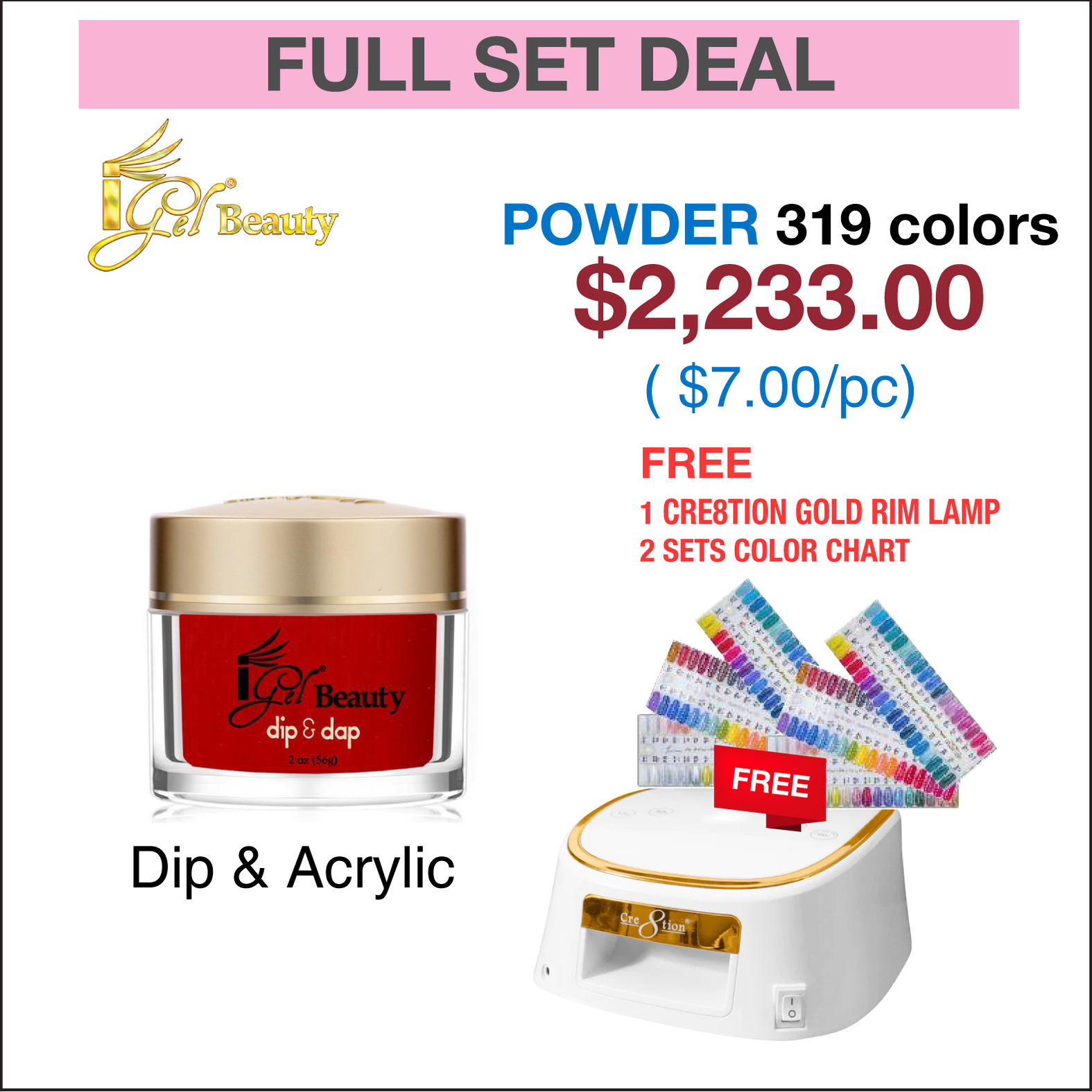 iGel Dipping Powder - Full set 319 colors w/ 2 sets Color Chart & 1 Cr ...