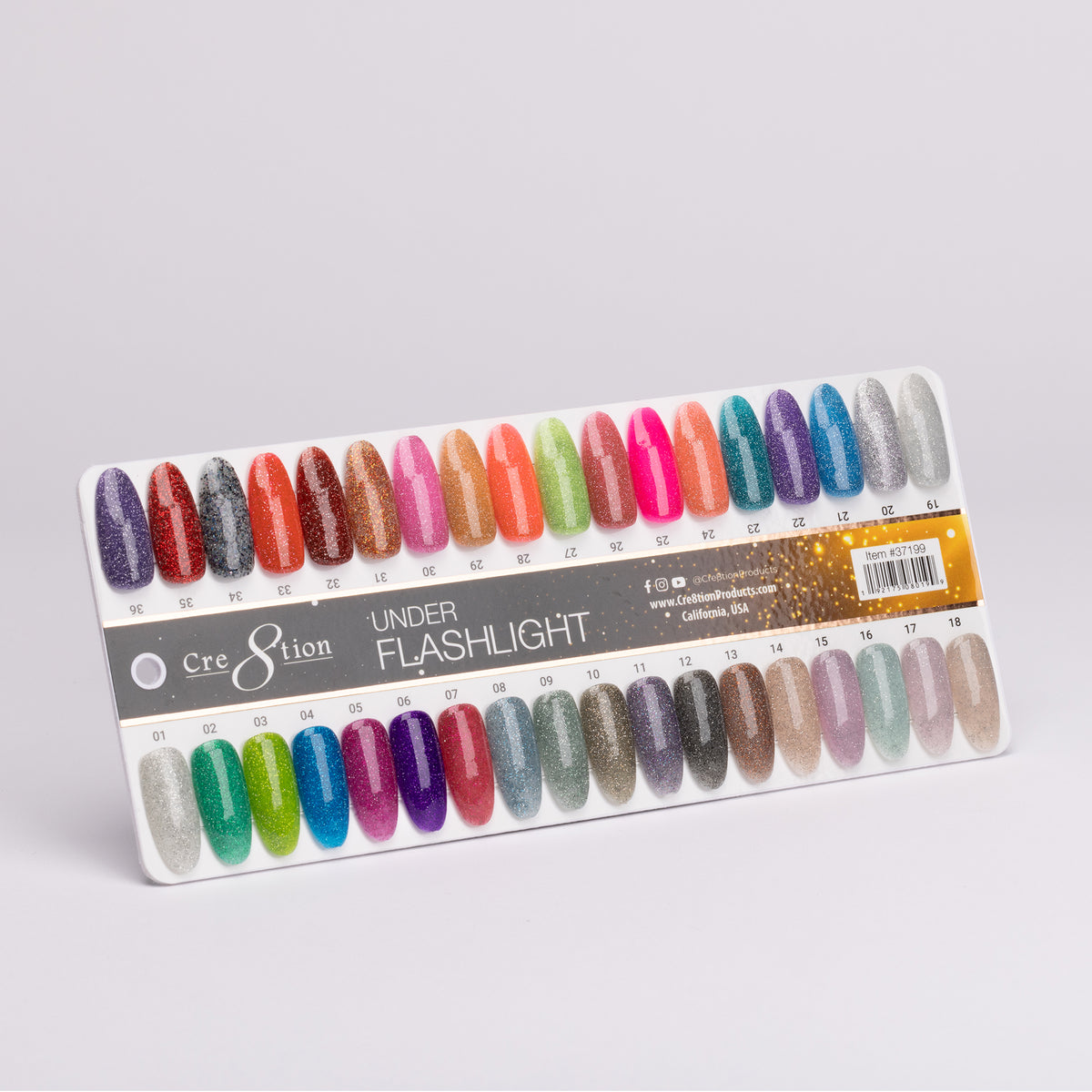 Cre8tion Color Chart - Under Flashlight Color Chart 36 colors — C8 Nail ...