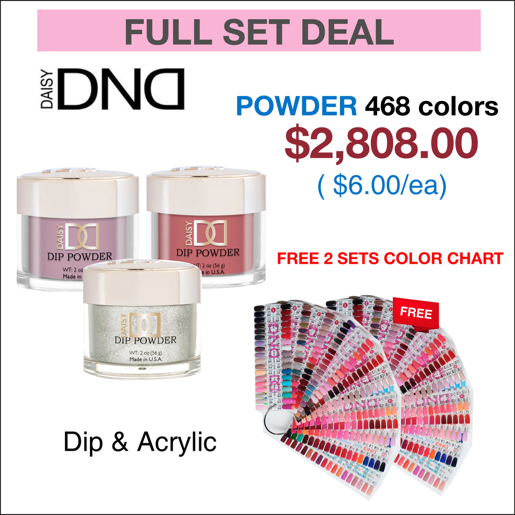 DND Matching Dip Powder 2oz - Full set 468 colors w/ 2 sets Color Char ...