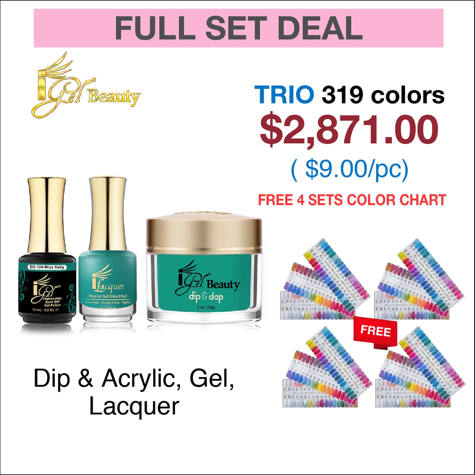 DEAL 1: iGel Trio Matching color - Full set 319 colors w/ 4 sets Color ...