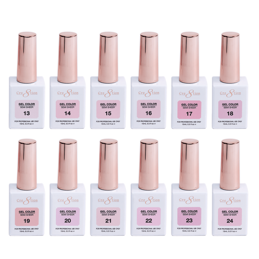 Cre8tion Hema Free Semi-Sheer Collection 0.5oz - Pink Series – C8 Nail ...
