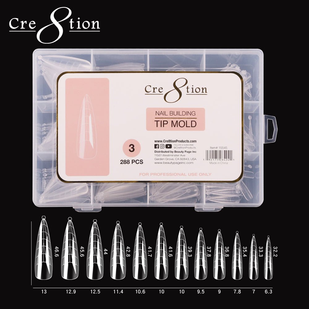 Cre8tion Nail Building Tip Mold 03 288pcs – C8 Nail Supply