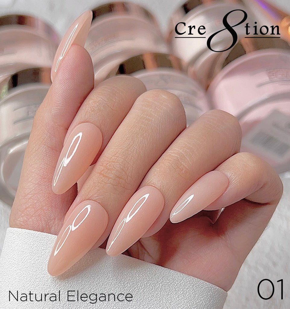Cre8tion Natural Elegance Powder - 01 - Classic – C8 Nail Supply