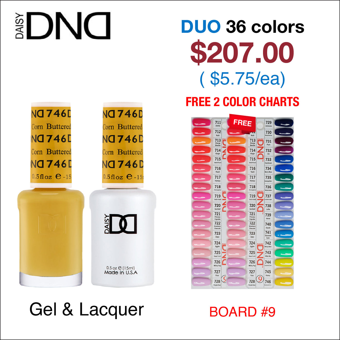 DND Duo Matching Color - 36 colors Board 9 (#711 - #746) w/ 2 Color Ch ...