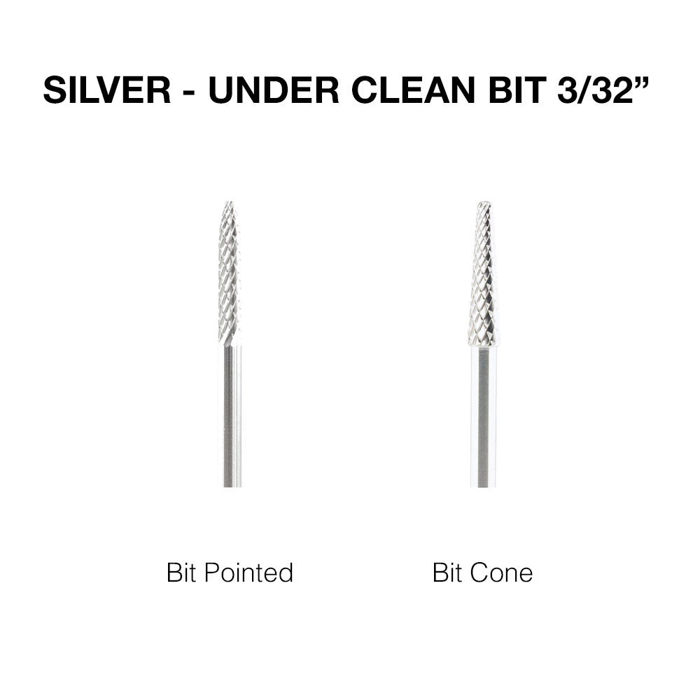 Cre8tion Under Clean 3/32" Carbide Bit - Silver – C8 Nail Supply